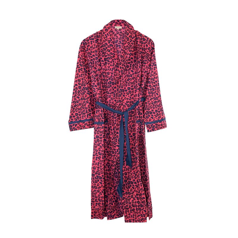Indian Cotton Pink Panther Print Robe | inara | Wolf & Badger