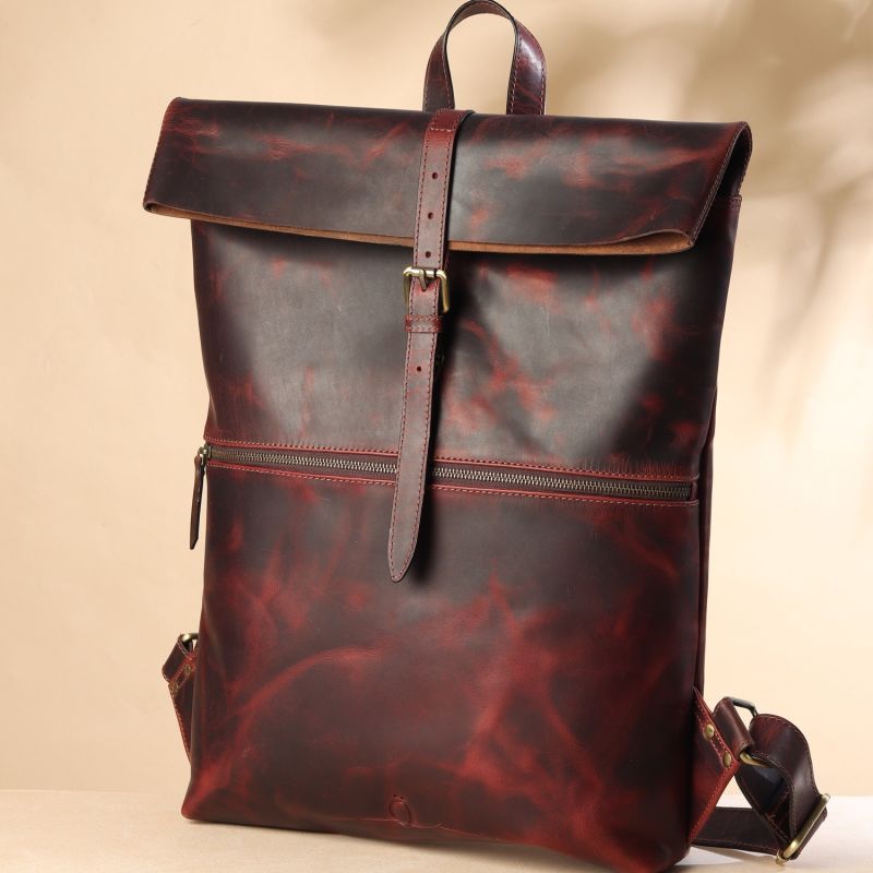 Handmade Leather Rolltop Backpack - Zack | Dötch Leather | Wolf & Badger