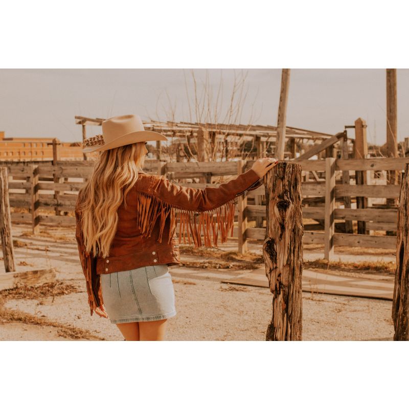 Zoe Rf Leather Jacket, Burnt Orange | MAURITIUS | Wolf & Badger