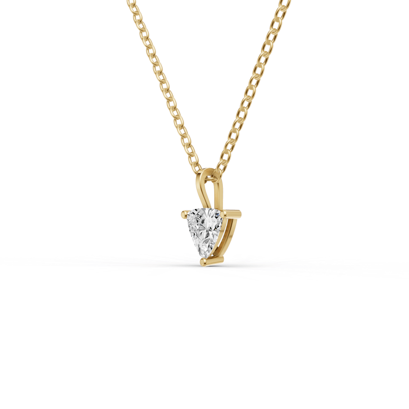 14K Gold 0.25 Ct Lab Grown Trillion Shape Diamond Solitaire Pendant ...