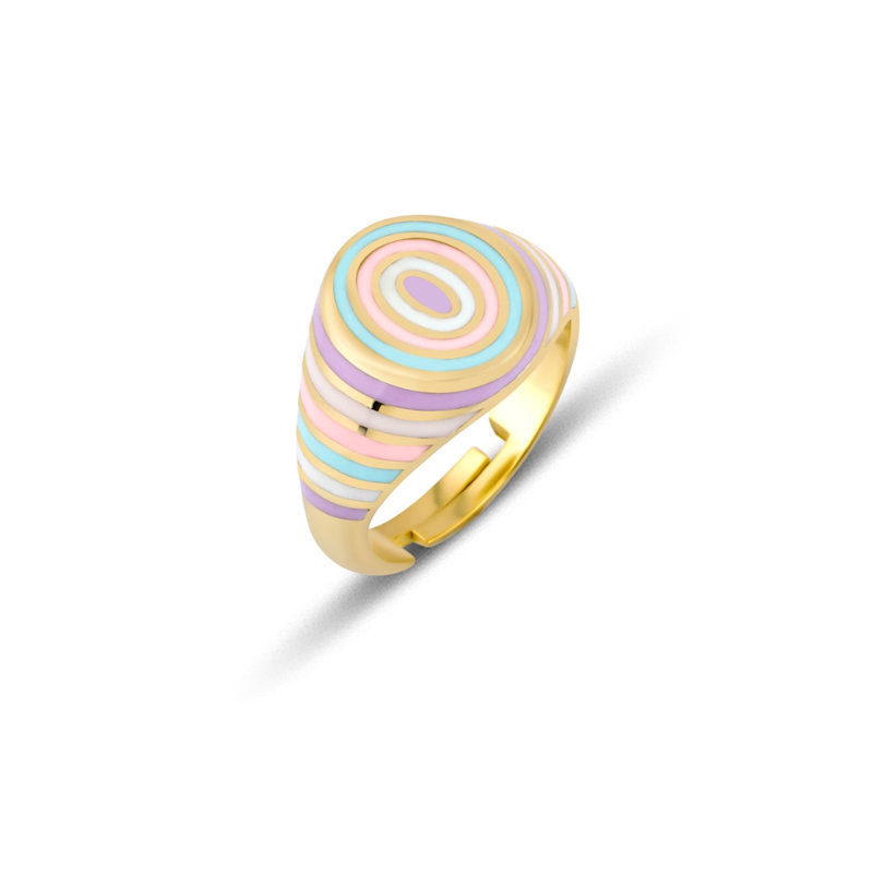 Adjustable Multi Pastel Color Enamel Sterling Silver Gold Vermeil ...