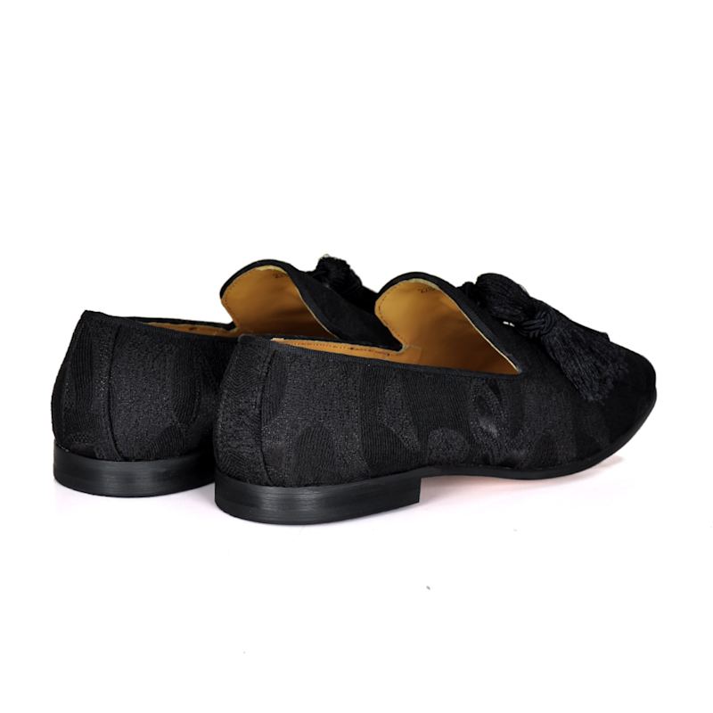 Alberto Abstract Jacquard Loafers - Black | DAVID WEJ | Wolf & Badger