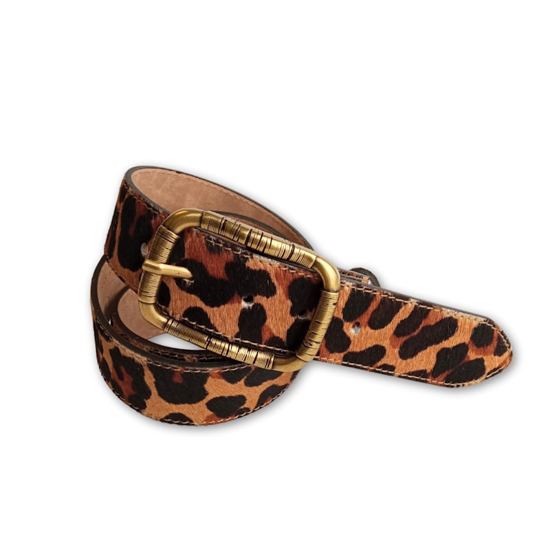 Animal Print Belt - Leopard Print Cowhide Belt | JUAN-JO | Wolf & Badger