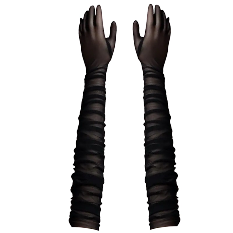 Ariana Ruched Sheer Opera Gloves | High Heel Jungle by Kathryn Eisman ...