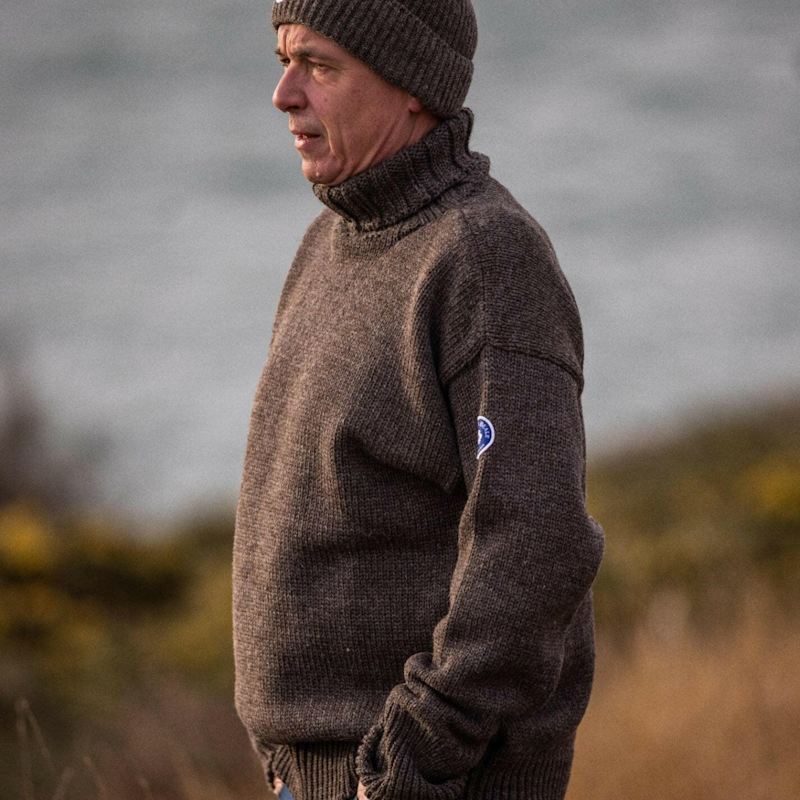 Arthur Beale Oiled Wool Beerenberg Pullover - Dark Grey Natural ...