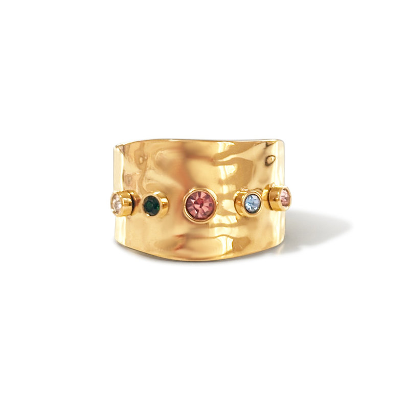 Aura Gem Embedded Open Ring | Hzmer Jewelry | Wolf & Badger