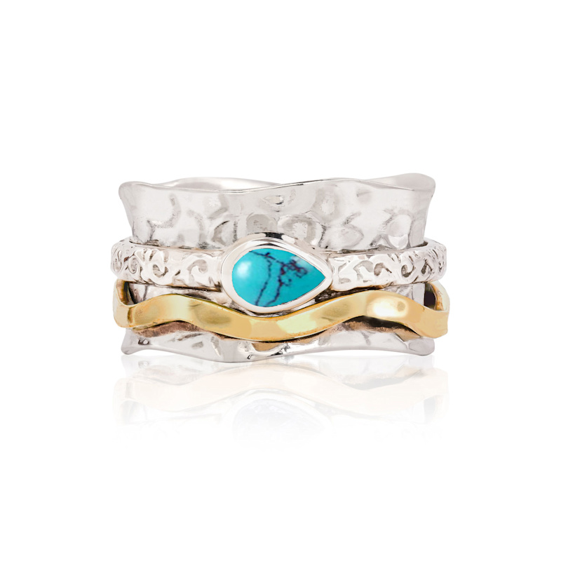Aura Magic Silver Spinning Ring - Turquoise | Charlotte's Web Jewelry ...