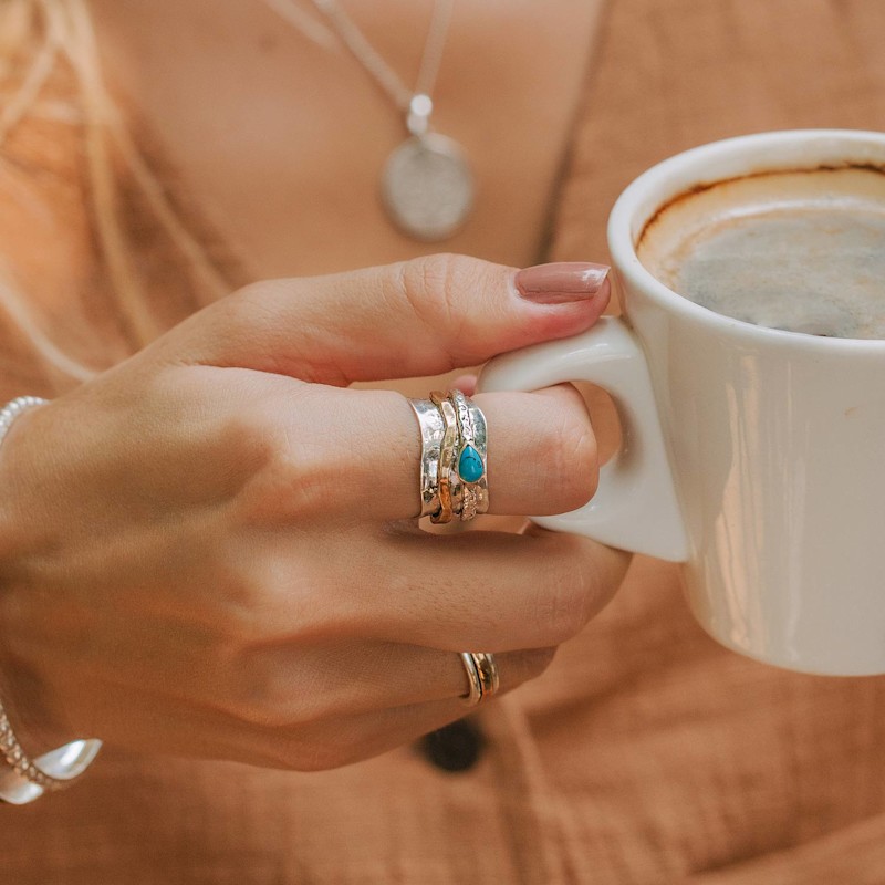 Aura Magic Silver Spinning Ring - Turquoise | Charlotte's Web Jewelry ...