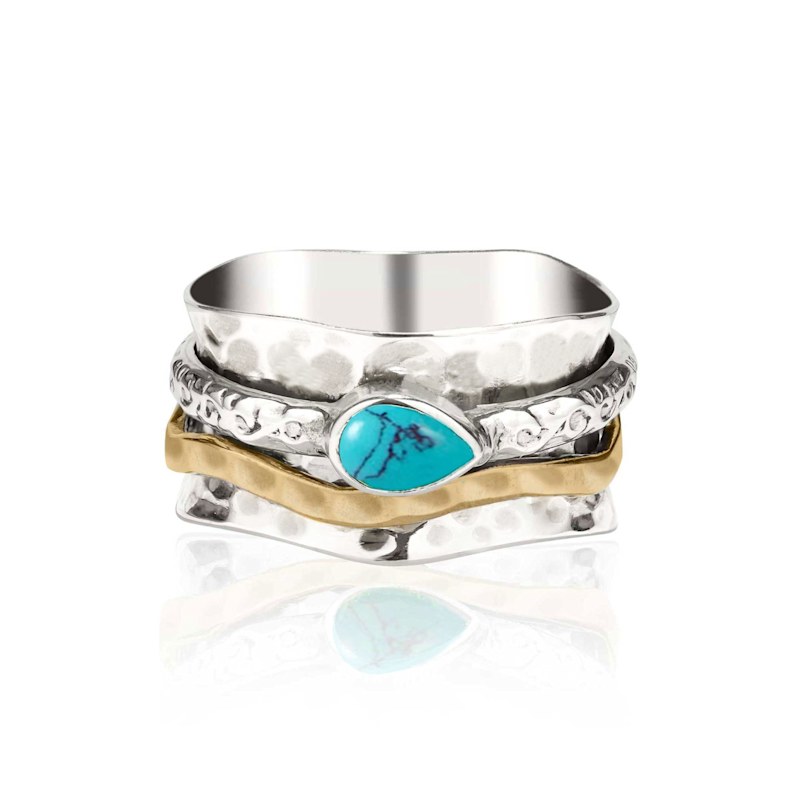Aura Magic Silver Spinning Ring - Turquoise | Charlotte's Web Jewelry ...