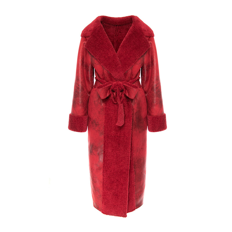 Long Red Fur Coat | Silvia Serban | Wolf & Badger