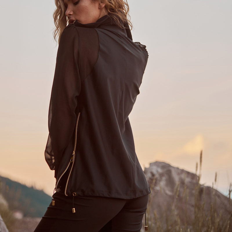 Elegant Panacea Tracksuit Jacket With Golden Details And Chiffon ...