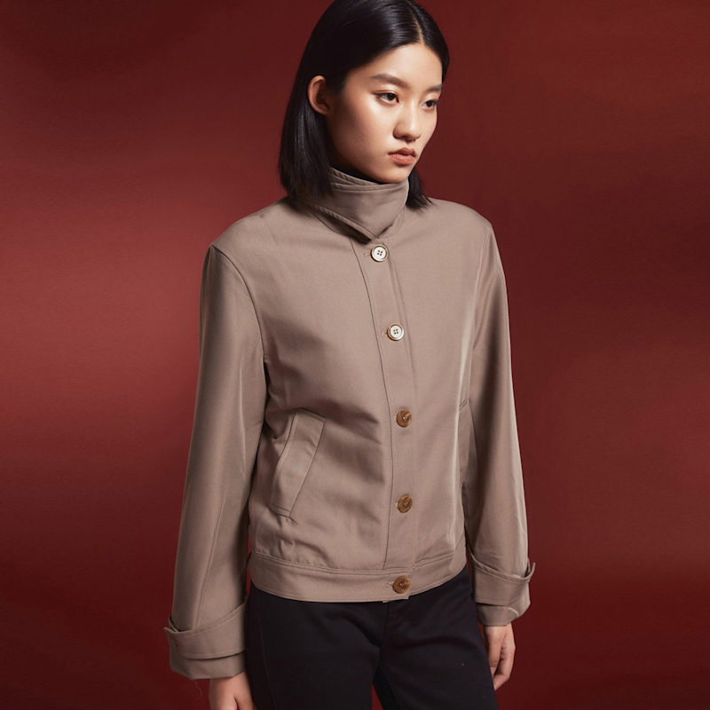 Buttoned Collar Short Jacket | Smart and Joy | Wolf & Badger