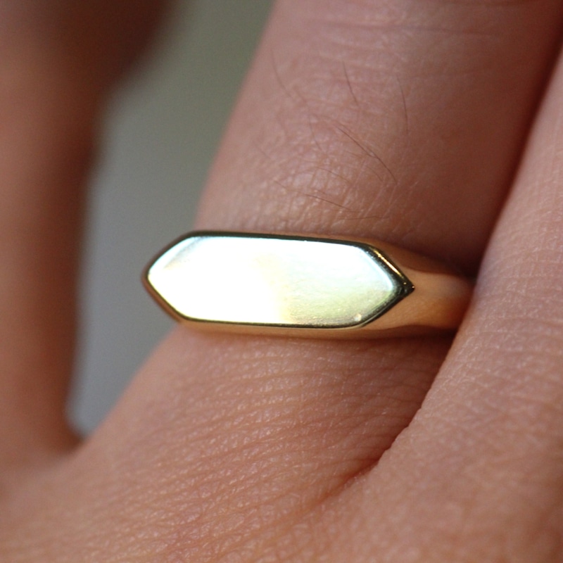 Bold Bar Signet Gold Ring | VicStoneNYC Fine Jewelry | Wolf & Badger