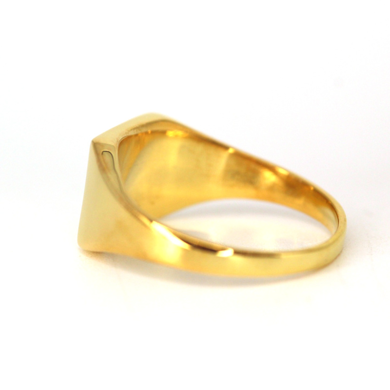 Bold Square Gold Signet Ring For Men | VicStoneNYC Fine Jewelry | Wolf ...