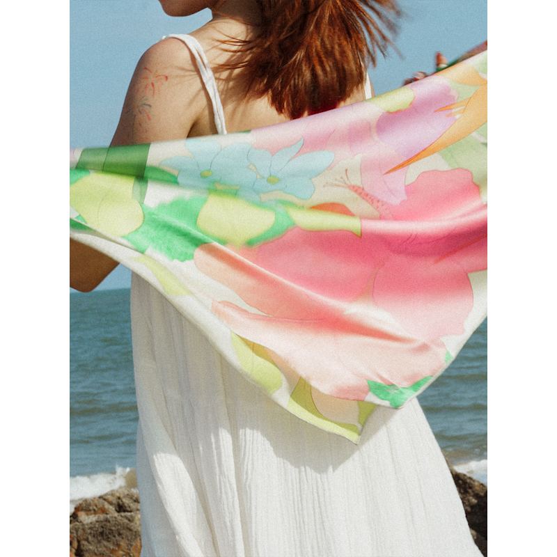 Cartagena Large Silk Scarf | Lost Pattern NYC | Wolf & Badger