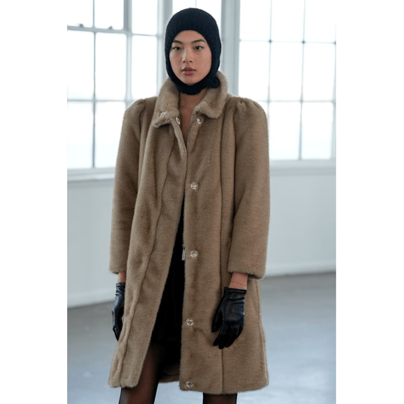 Celerina Brown Faux Fur Coat | Nina Nieves | Wolf & Badger