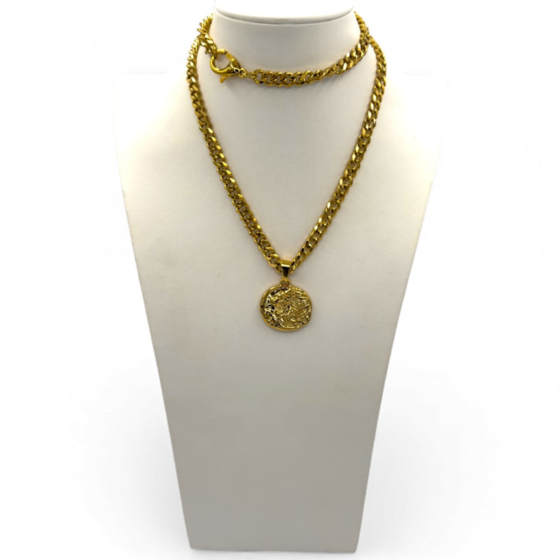 Cersei Amulet Necklace Yellow Gold | Jagged Halo Jewelry | Wolf & Badger