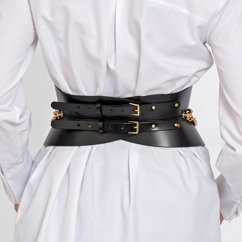 Chained Rounded Hourglass Belt | Haute Cuir | Wolf & Badger