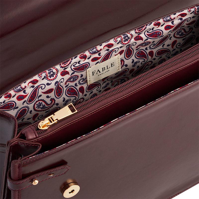 Ruby Cherry Red Structured Tote Medium | Fable England | Wolf & Badger