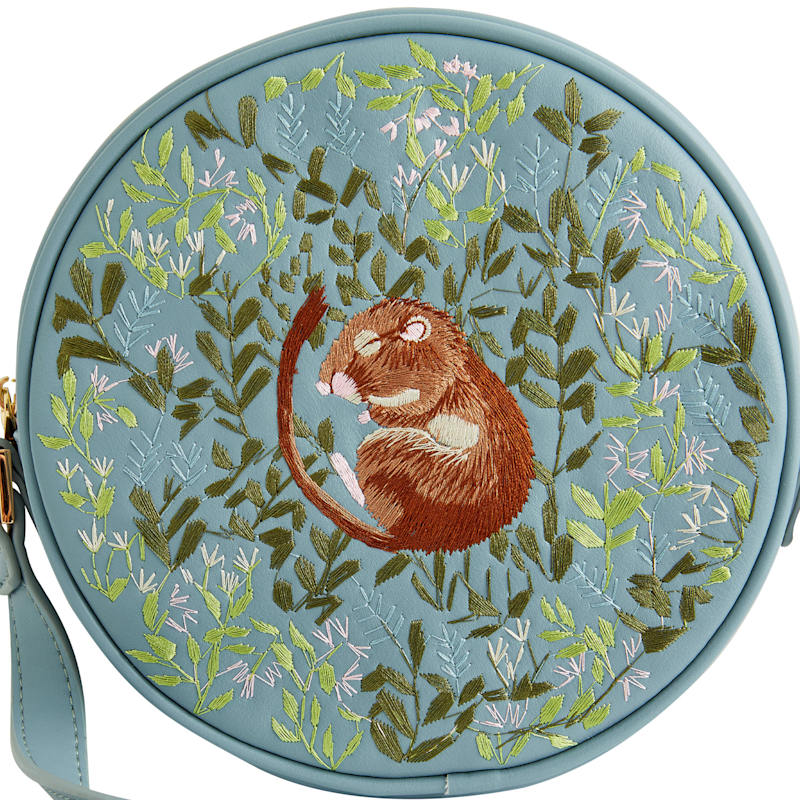 Chloe Circle Bag Embroidered Dormouse Light Blue | Fable England | Wolf ...
