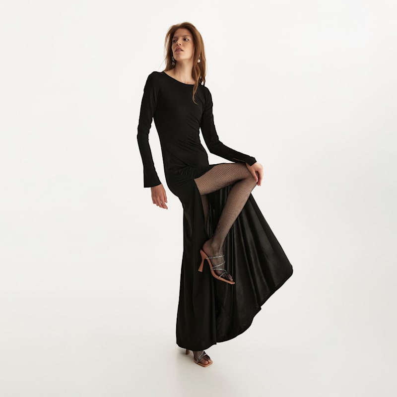 Open Back Dress With Side Split | LITA COUTURE | Wolf & Badger