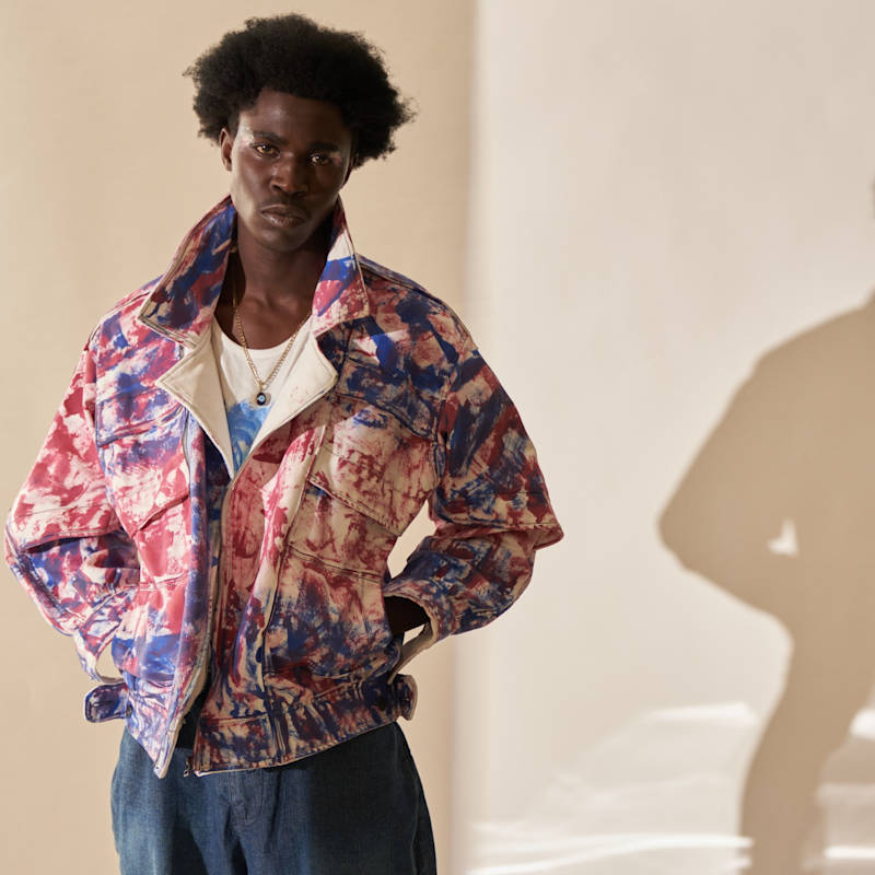 Color Palette Raw Multicolor Denim Jacket E One | ZastaStudio | Wolf ...