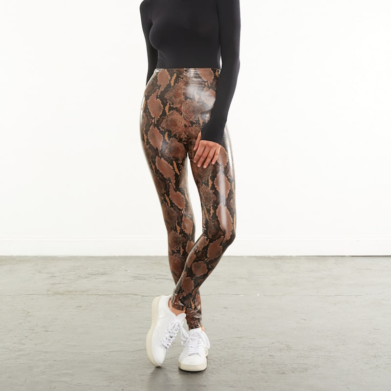 Commando Faux Leather Control Smoothing Legging, Tawny Python SLG50 | Commando | Wolf & Badger