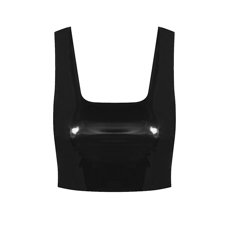 Commando Faux Patent Leather Crop Top, Black FLT110 | Commando | Wolf ...