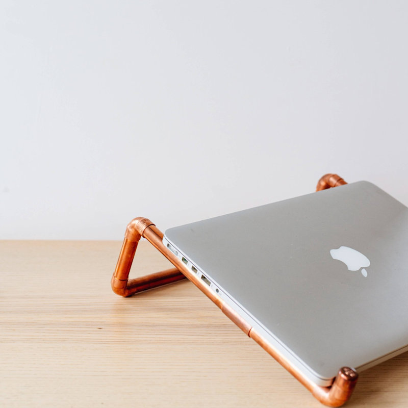 Solid Copper Pipe Laptop Stand | ANATOLIACRAFT | Wolf & Badger