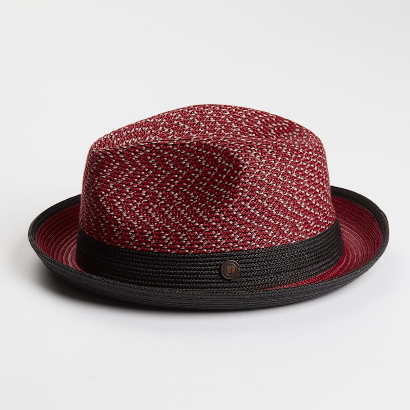 Dasmarca Enzo Ruby Red Multi Colored Summer Trilby Packable Hat For Men ...