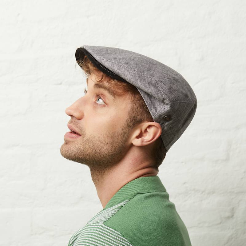 Dasmarca Logan Smoke Grey Linen Fitted Summer Cap With Leather Peak ...