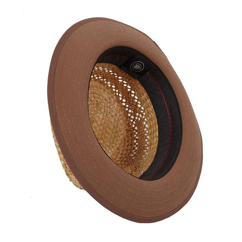 Dasmarca Ronan Straw Wide Brim Fedora Summer Straw Sun Hat - Brown ...