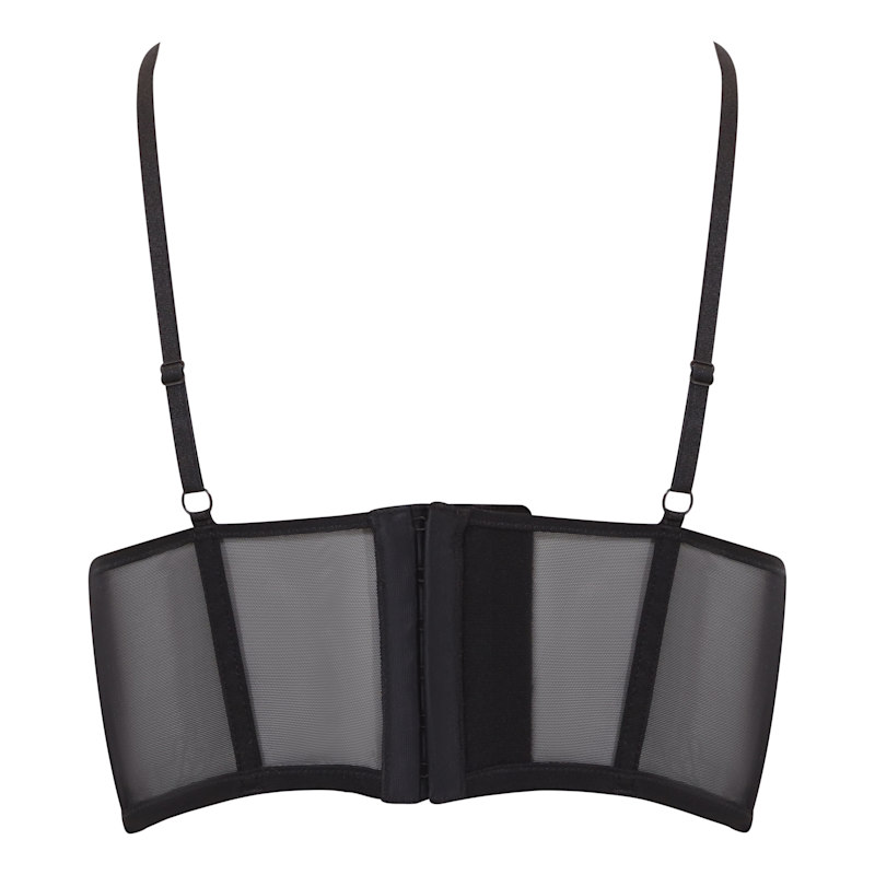 Black Mesh Demi Corset Bra | Hedonista Lingerie | Wolf & Badger