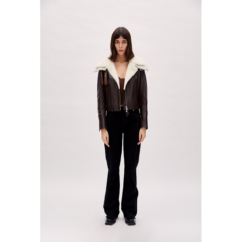 Double Collar Leather Jacket - Women | PCFG | Wolf & Badger