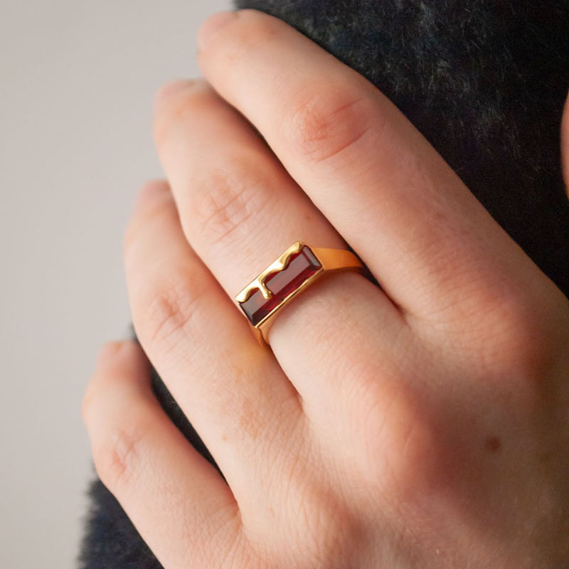 Dripping Garnet Quartz And Gold Vermeil Ring | MARIE JUNE Jewelry ...