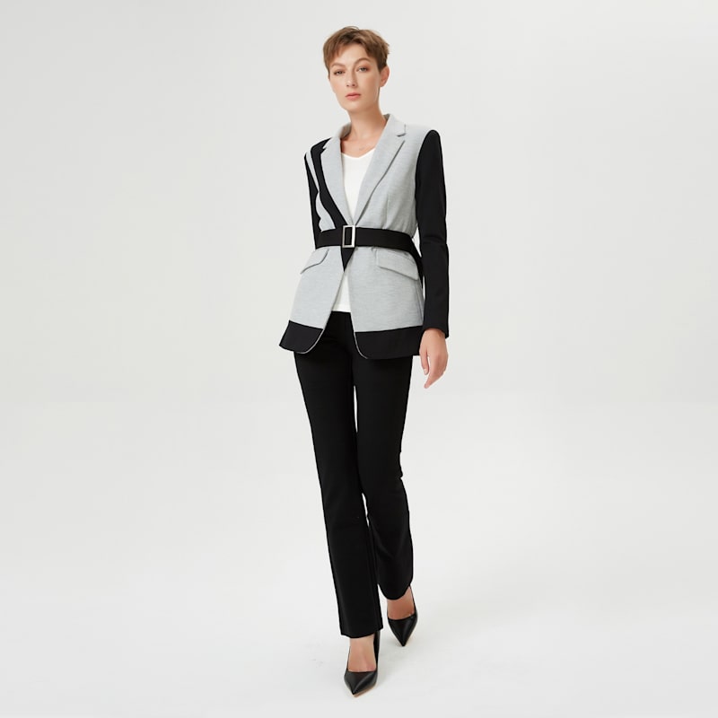 Color Block Tailor Jacket In Jersey | Smart and Joy | Wolf & Badger