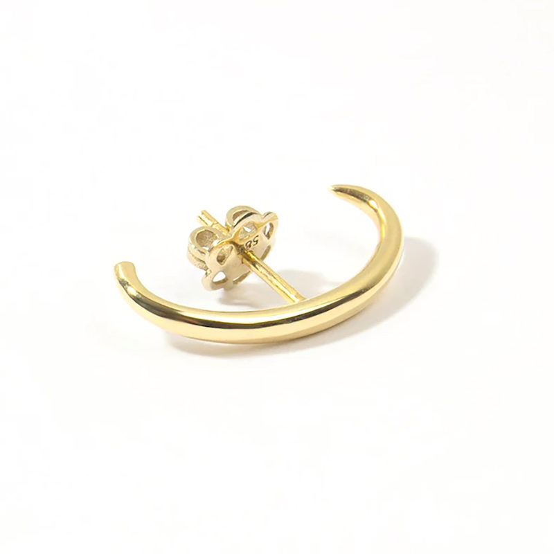 Ear Cuff Lobe Yellow Solid Gold Earring | VicStoneNYC Fine Jewelry ...