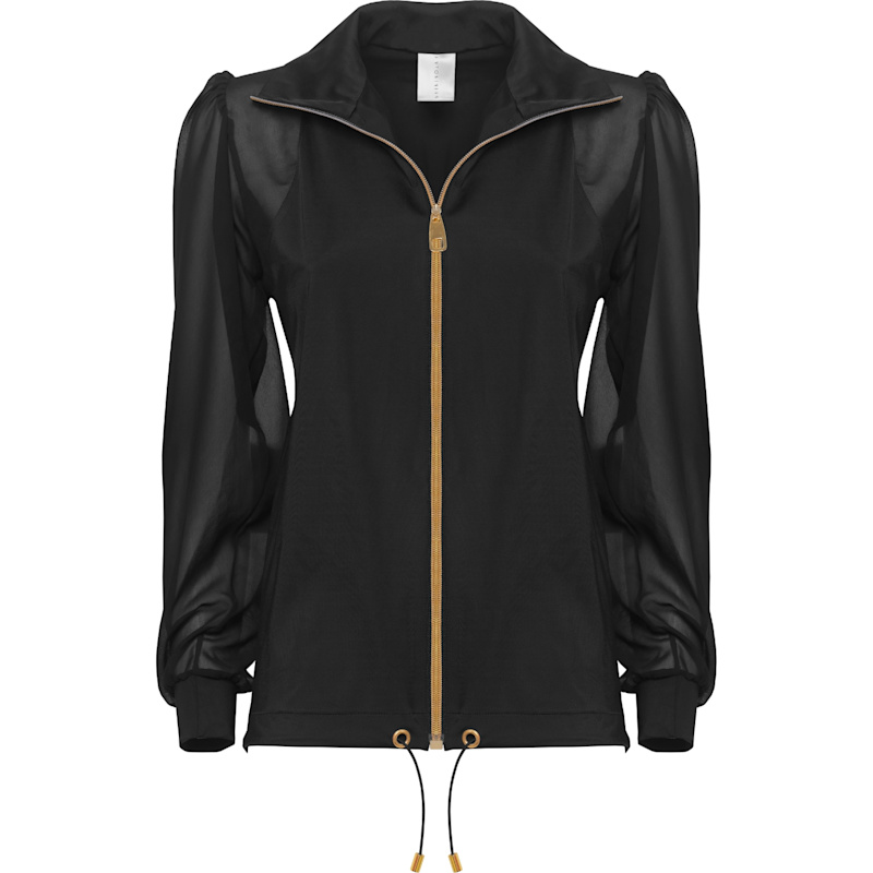 Elegant Panacea Tracksuit Jacket With Golden Details And Chiffon ...
