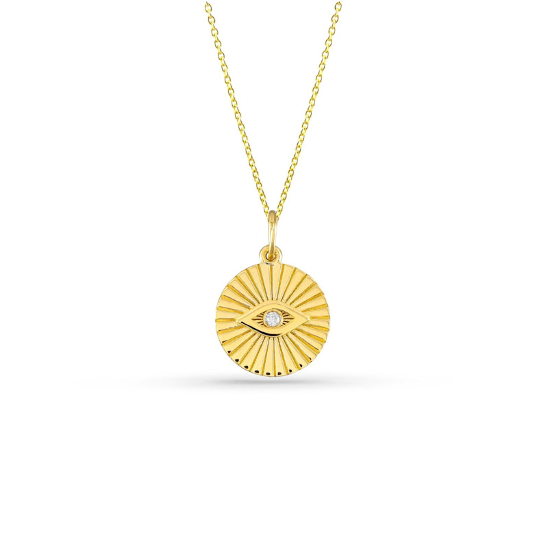 Evil Eye Necklace, Solid Gold Diamond Evil Eye Protection Necklace | Jewelsty Fine Jewelry ...