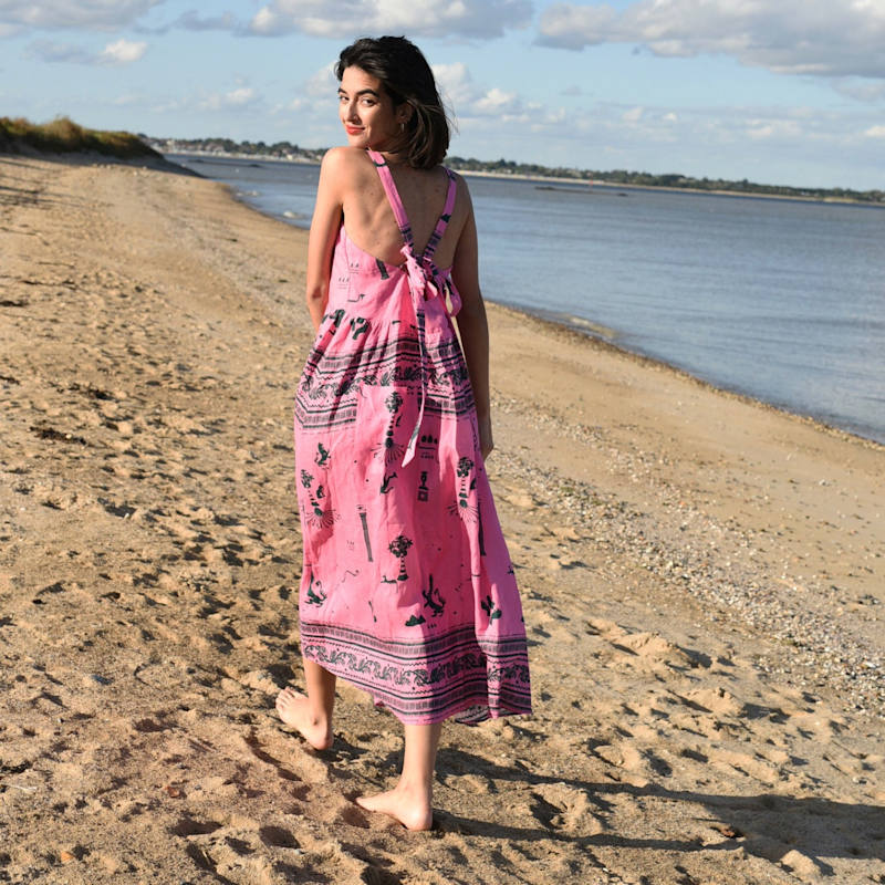 Buto Dress In Ancient Hearts Pink | Klements | Wolf & Badger