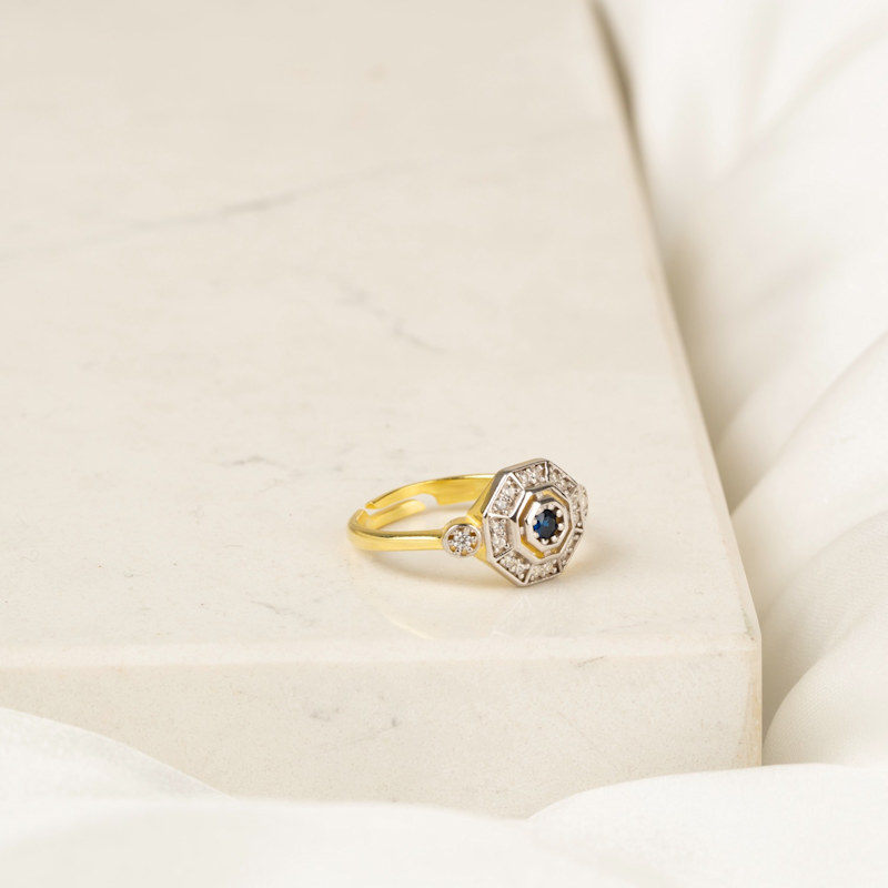 Fiona Blue Adjustable Ring | Ep Designs | Wolf & Badger