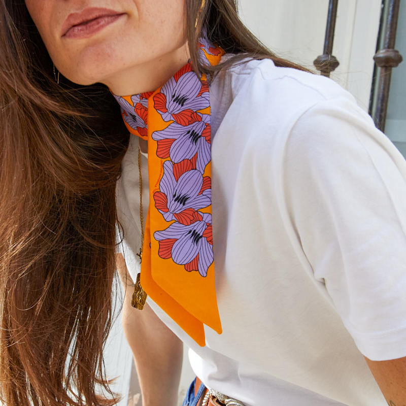 Flor Yellow - The Silk Skinny Scarf / Design In France - Made In Italy ...