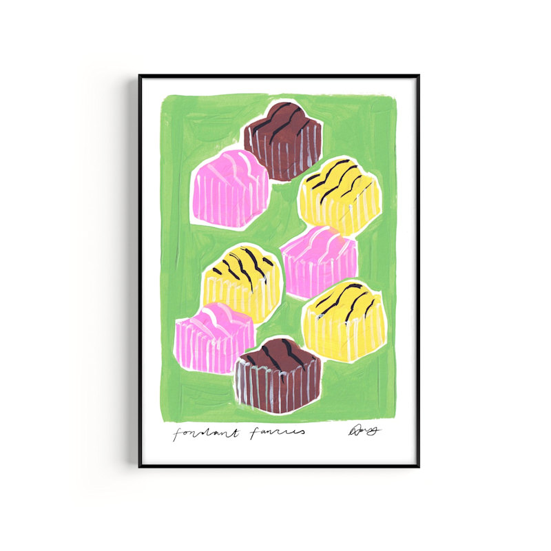 Fondant Fancies Hand Painted Art Print - A3 | Natalie Cass Art | Wolf ...