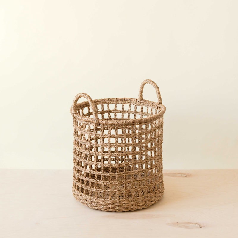 Open Weave Baskets With Handle, Set Of Three - Storage Baskets | LIKHÂ ...