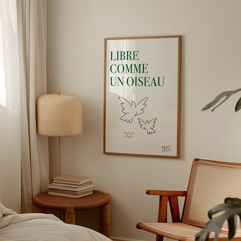 Free As A Bird French Animal Retro Art Print | Fanclub | Wolf & Badger