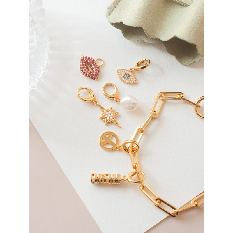 Encrusted Scroll Charm | Amelia Roxanna Jewelry | Wolf & Badger