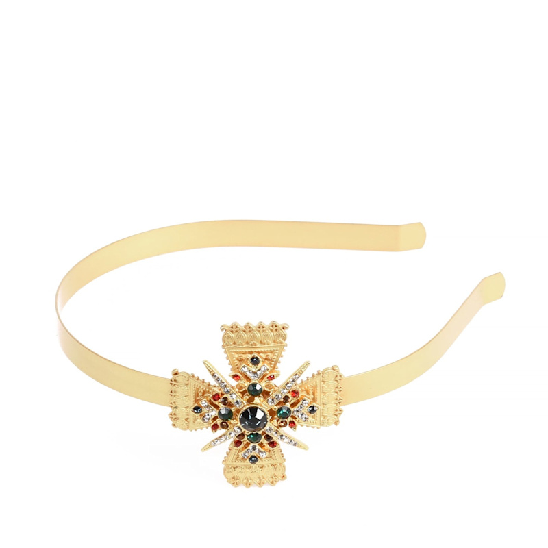 Frida Headband Gold Plated With Crystal Cross | Addicted2 | Wolf & Badger