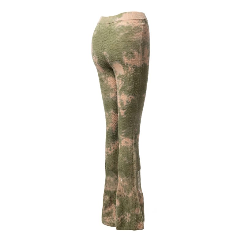 Fully Fashioning Zilla Floating Stitch Trouser Pants - Green Tie Dye ...