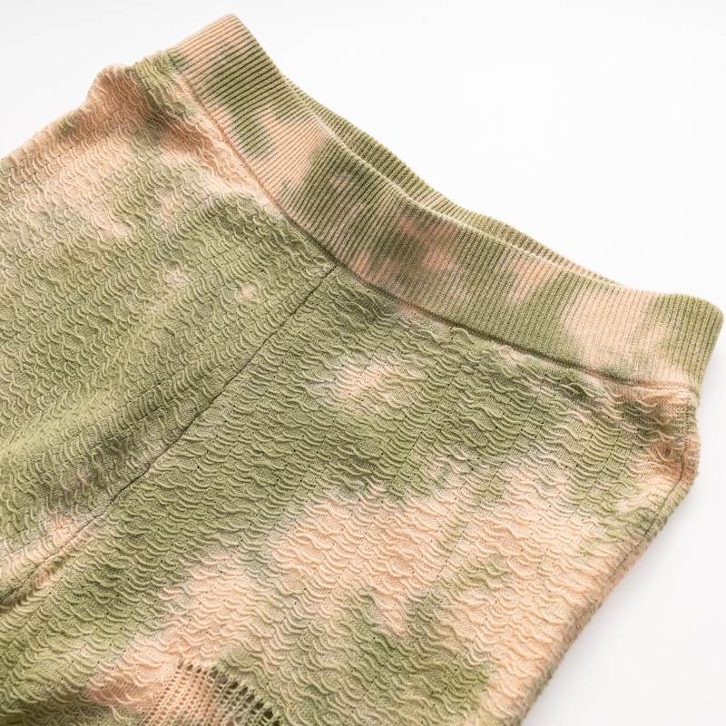 Fully Fashioning Zilla Floating Stitch Trouser Pants - Green Tie Dye ...