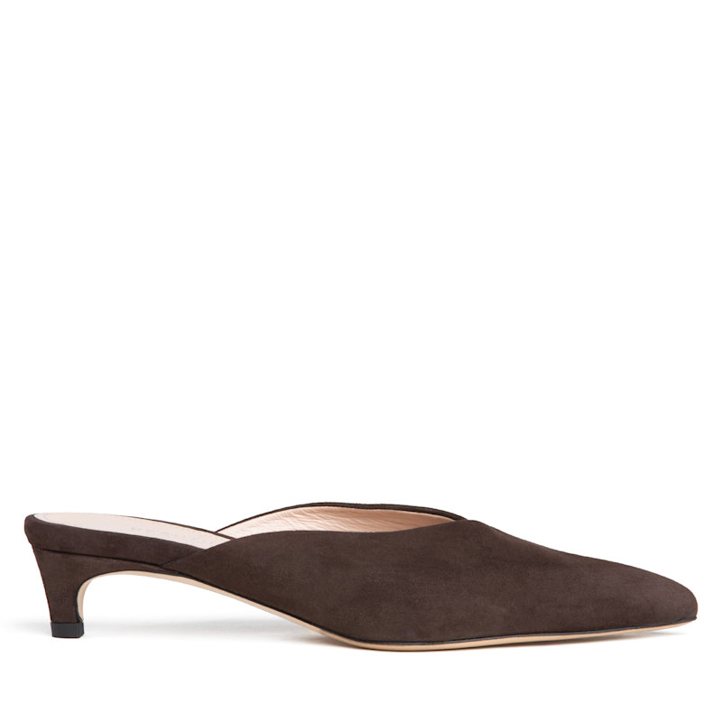 Gal Brown Suede Mule Comfortable Dressy & Elegant For Work & Evening ...